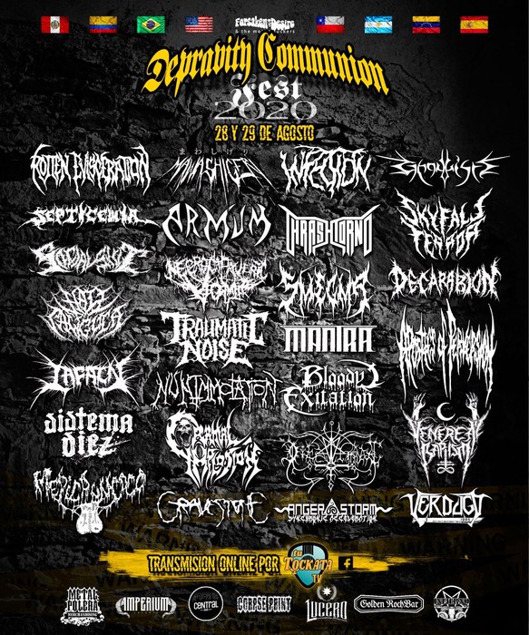 Depravity Communion Fest 2020 On Line - 28, 29 Agosto (bandas de ...
